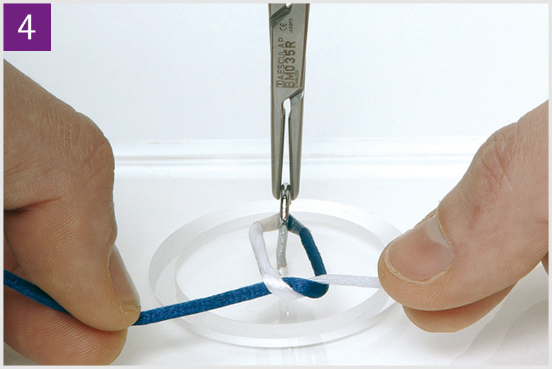 Ligation around haemostatic clamp (Common technique)